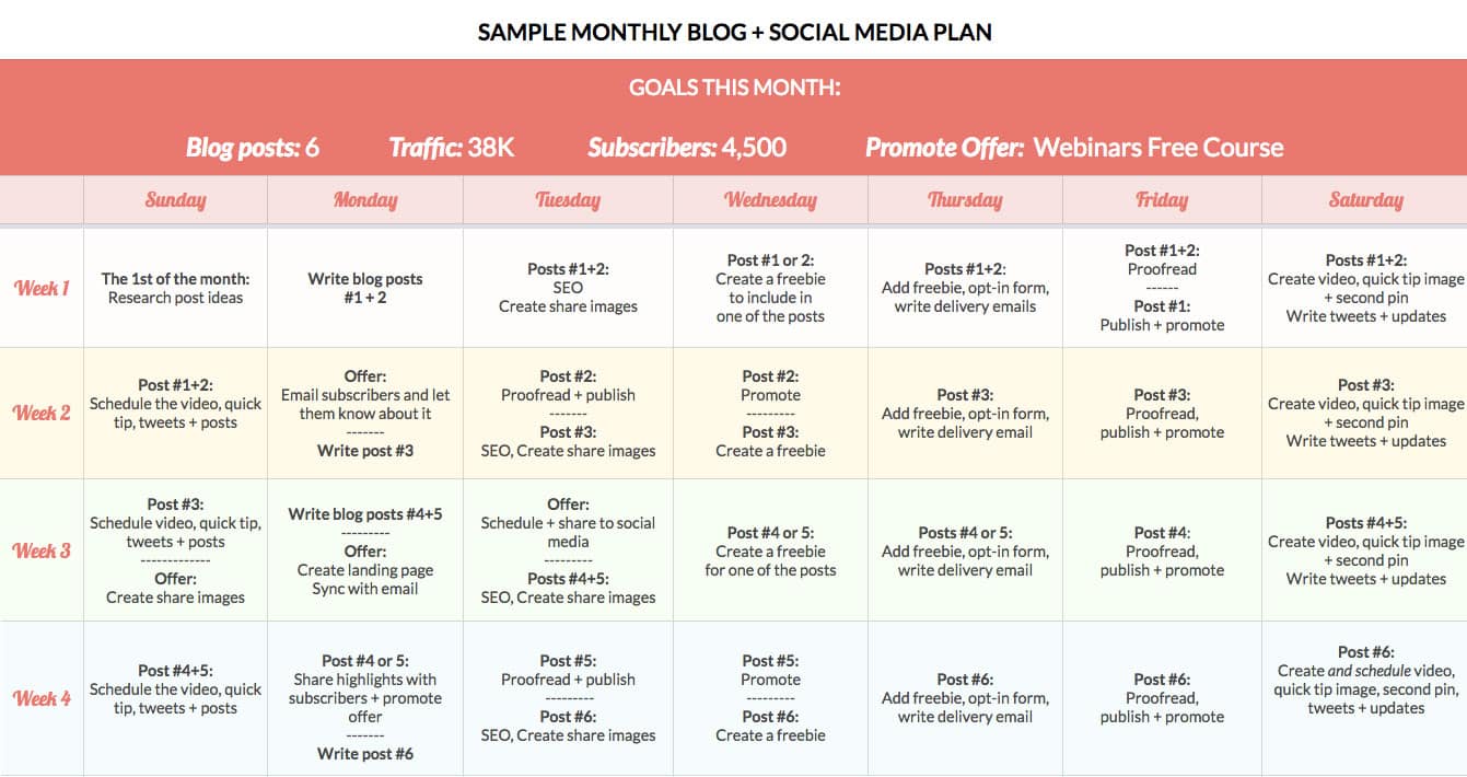 Monthly social media plan ConversionMinded