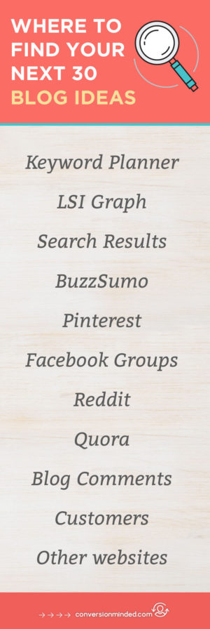 3 Places to Find Your Next 30 Blog Post Ideas